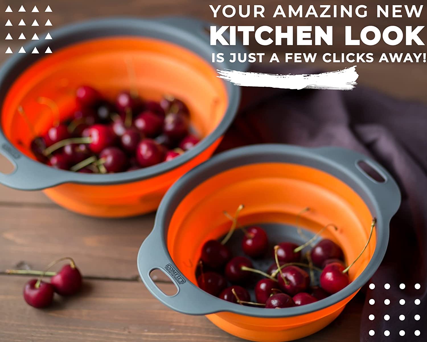 Colander Set - 2 Collapsible Colanders (Strainers) Set– Comfify