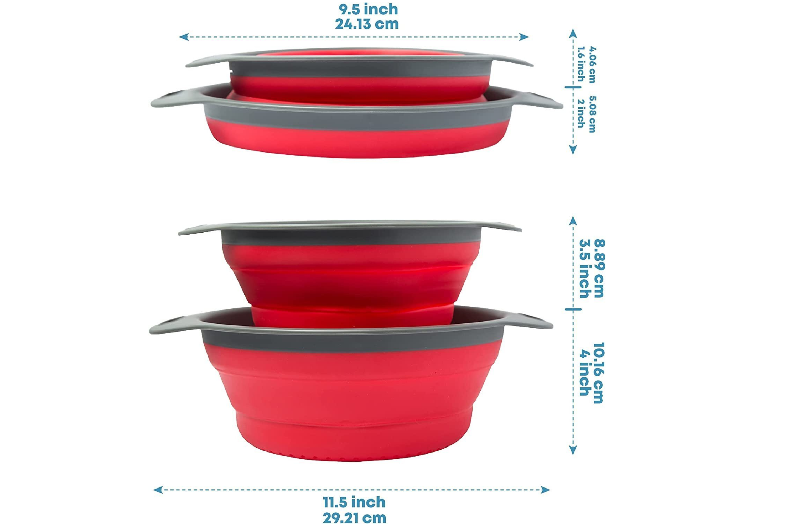 Colander Set - 2 Collapsible Colanders (Strainers) Set– Comfify
